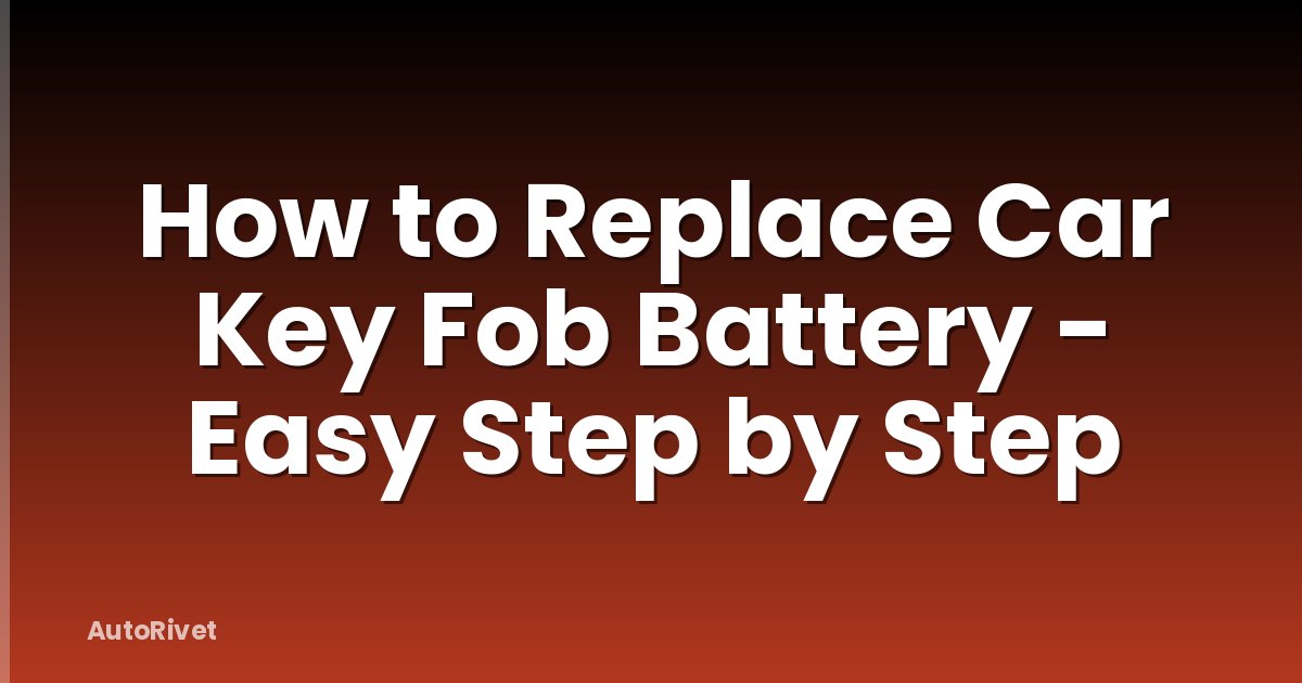 How to Replace Car Key Fob Battery - Easy Step by Step - AutoRivet