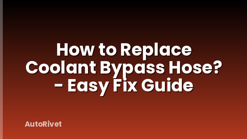 How to Replace Coolant Bypass Hose? - Easy Fix Guide - AutoRivet