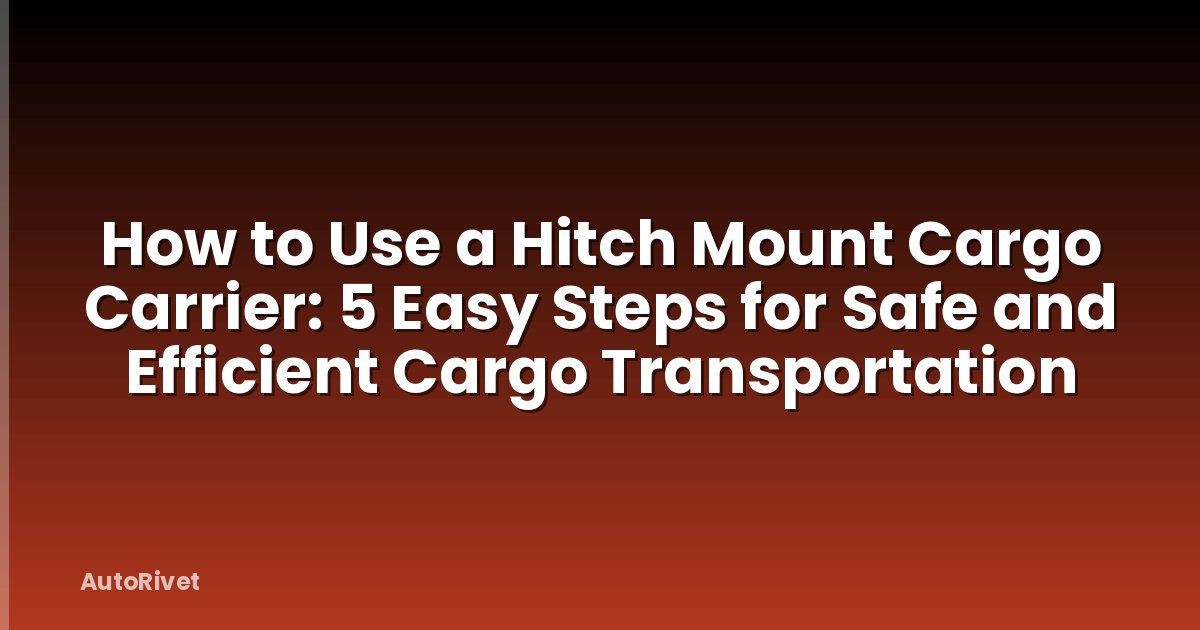 How to Use a Hitch Mount Cargo Carrier: 5 Easy Steps for Safe and ...